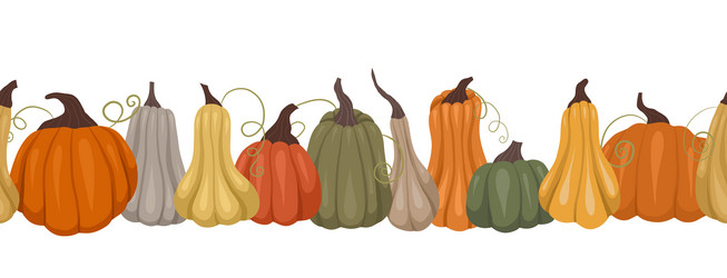 Pumpkins border Royalty Free Vector Image - VectorStock