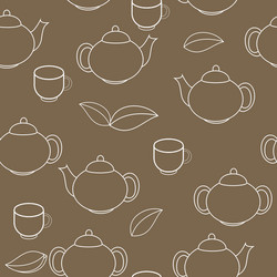 Tea seamless pattern background Royalty Free Vector Image