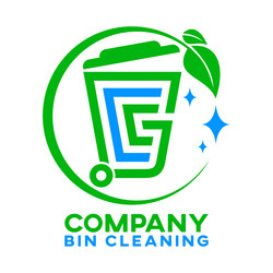 Trash can bin cleaning logo Royalty Free Vector Image