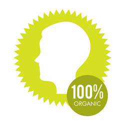 100 percent organic certification badge Royalty Free Vector