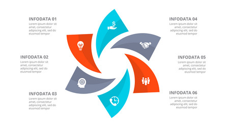 Cyclic diagram infographic with circles modern Vector Image