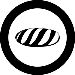 Long loaf icon black color in circle Royalty Free Vector