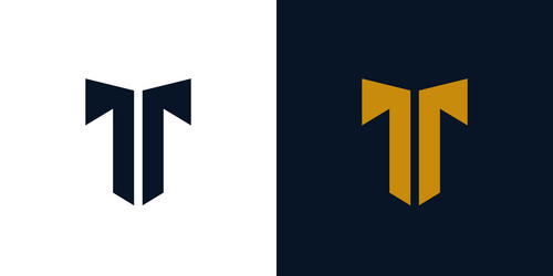 Modern and unique letter t initials logo design 3 Vector Image