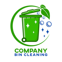 Trash can bin cleaning logo Royalty Free Vector Image