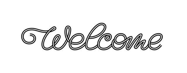 Welcome title single thin line calligraphic header