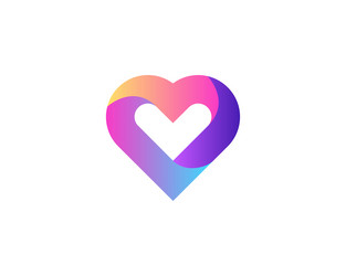 Heart shape logo from vibrant gradient Royalty Free Vector