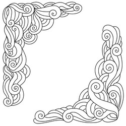 Doodle zen corner with curls and wavy motifs Vector Image