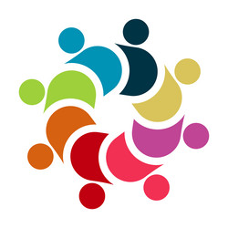 Graphic group connection logo people Royalty Free Vector