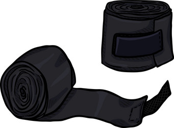 Cartoon blue rolled boxing bandages for wrist Vector Image