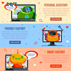Chat bot banners set future marketing innovation Vector Image