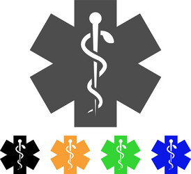 Medical international symbols set star of life Vector Image
