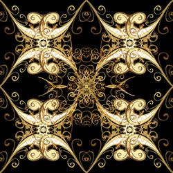 Seamless medieval floral royal pattern gold Vector Image