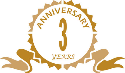 3 year ribbon anniversary Royalty Free Vector Image
