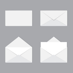 A set open and closed envelopes with letter Vector Image