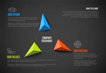 Company mission vision values template Royalty Free Vector