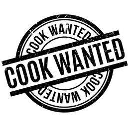 Cook wanted rubber stamp Royalty Free Vector Image