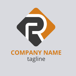 Gradient colored logo r template flat design Vector Image