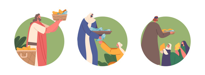 Jesus and Crowd Vector Images (over 190)