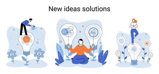 New ideas solution set brainstorm Royalty Free Vector Image
