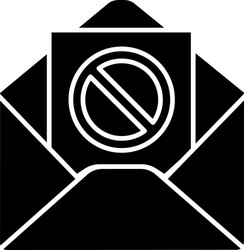 Event triggered email glyph icon Royalty Free Vector Image
