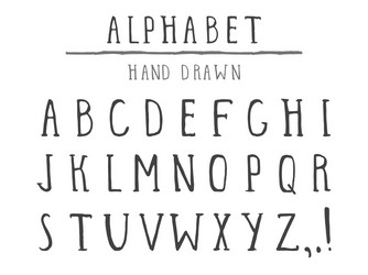 Hand drawn set alphabet letters font Royalty Free Vector