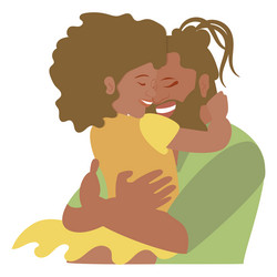 Happy father hugging his little daughter Vector Image