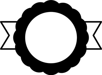 Round label blank template decorative black shape Vector Image