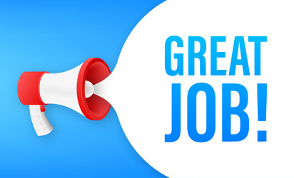 Ribbon with sign great job blue banner web Vector Image