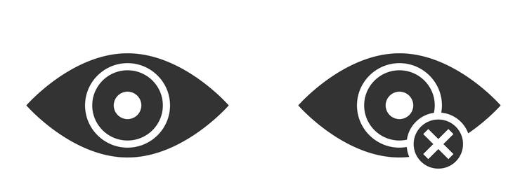 Show password icon eye symbol vision hide from Vector Image Show password icon eye symbol vision hide from Vector Image