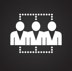 Network of connected people on black background Vector Image