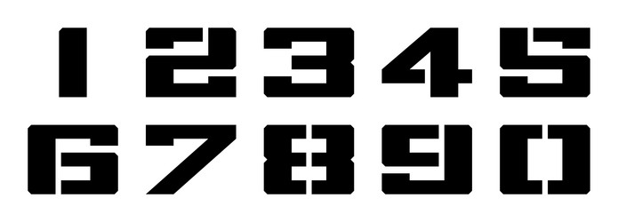 Square stencil numbers Royalty Free Vector Image Square stencil numbers Royalty Free Vector Image