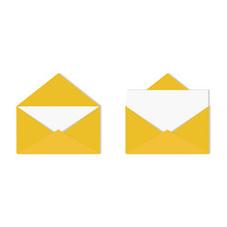 A set open and closed envelopes with letter Vector Image