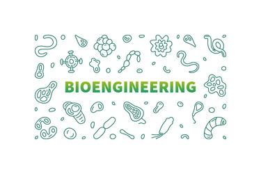 Bioengineering science concept outline vertical Vector Image