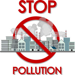 Poster design for stop pollution with earth Vector Image
