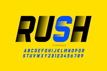 Impact dynamic alphabet bold futuristic letters Vector Image