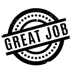 Great job congratulations golden label with thumb Vector Image