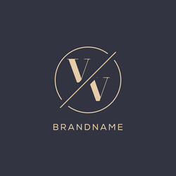 Vv initial wedding monogram logo Royalty Free Vector Image
