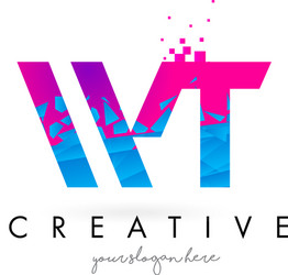 Wt w t letter modern logo design with yellow Vector Image