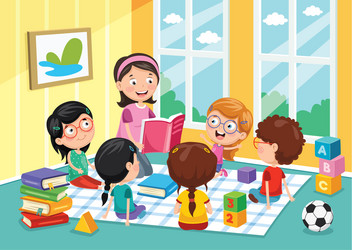 Preschool classroom Royalty Free Vector Image - VectorStock