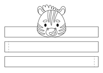 Printable zebra paper crown fun accessory Vector Image