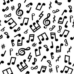 Abstract music seamless pattern music notes Vector Image