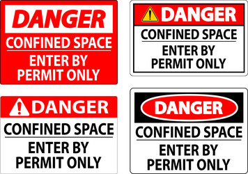 Caution sign confined space - enter by permit only