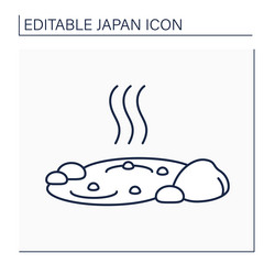 Hot spring objects icons set Royalty Free Vector Image