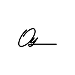Letter oy signature logo template Royalty Free Vector Image