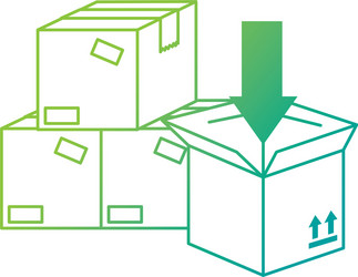Pile packing boxes carton with arrow Royalty Free Vector