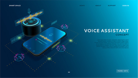 Voice recognition ai assistant hear speech phone Vector Image