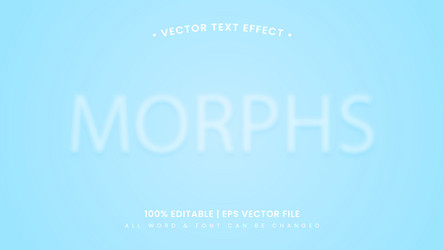Beauty glass morph 3d text style effect editable Vector Image