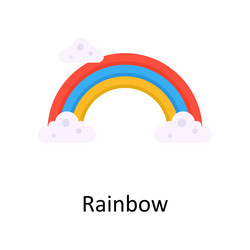 Rainbow fill outline icon design Royalty Free Vector Image