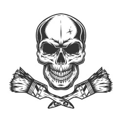 Cross skull graphic logo design Royalty Free Vector Image