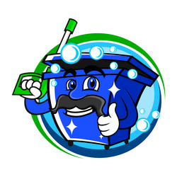 Trash can bin cleaning logo Royalty Free Vector Image